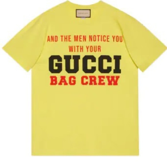 Gucci | Tops | Gucci 0 Logo Bag Crew Graphic Print Tshirt | Poshmark